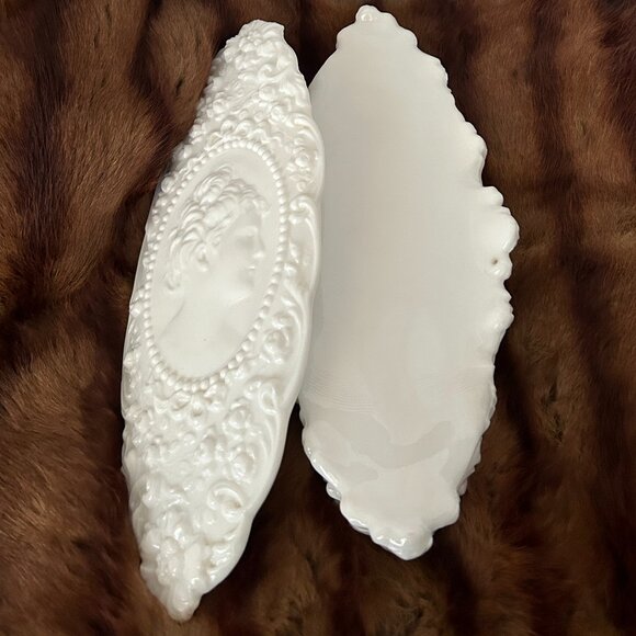 Fostoria Milk Glass | Accessories | Jenny Lind Keepsake Glove Box ...